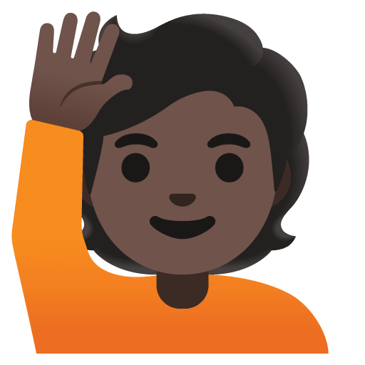 🙋🏿 Person Raising Hand: Dark Skin Tone Emoji Meaning - From Girl & Guy ...